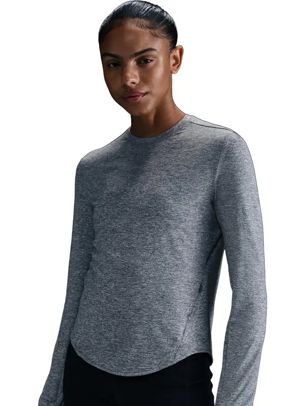 Nike Swift Dri-fit Uv Long-sleeve Crew-neck Running Top - Grey