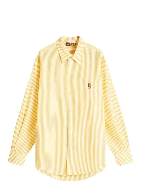 LATE CHECKOUT Striped Western Shirt - Yellow/white