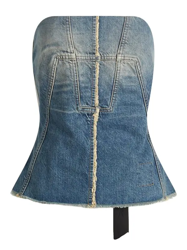 Rick Owens Bustier Top - Washed Indigo