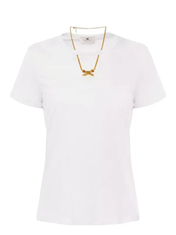 Elisabetta Franchi Necklace-detail T-shirt - White