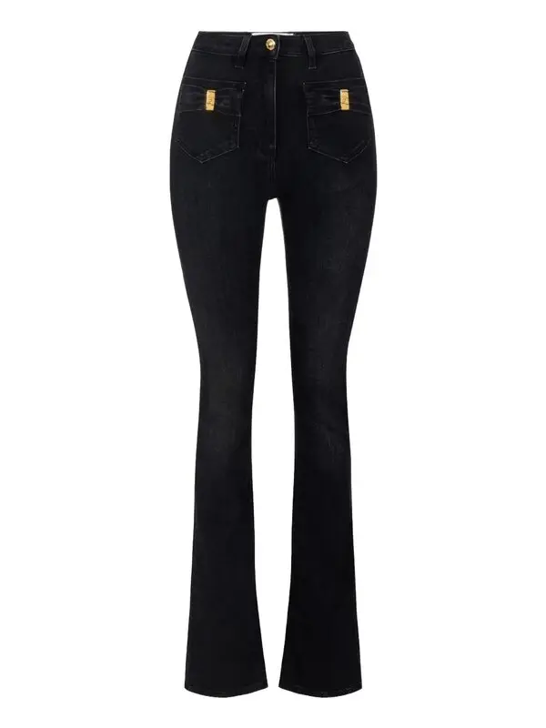 Elisabetta Franchi Logo-plaque Bootcut Jeans - Black