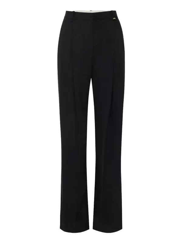 Elisabetta Franchi Pressed-crease Trousers - Black