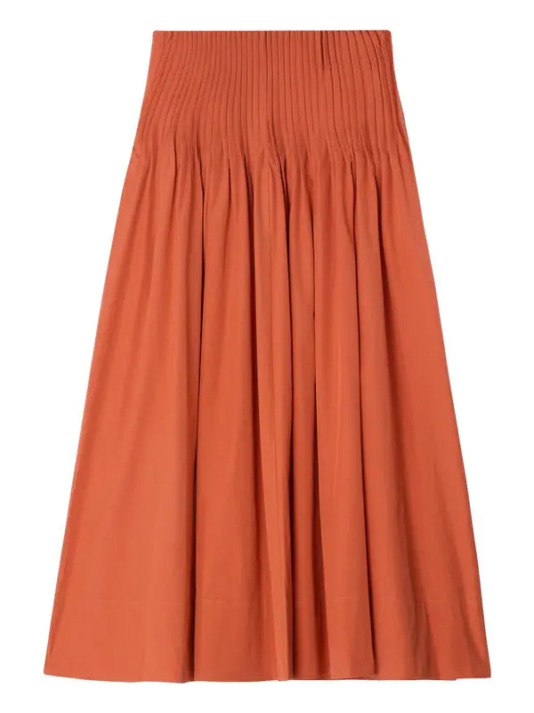 HOUSE OF DAGMAR Poplin Maxi Skirt - Orange Rust