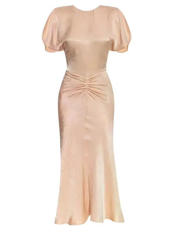 Victoria Beckham Draped-detailing Midi Dress - Pink
