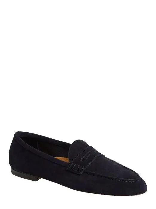 Ralph Lauren Purple Label Collins Suede Penny Loafer - Classic Chairman Navy