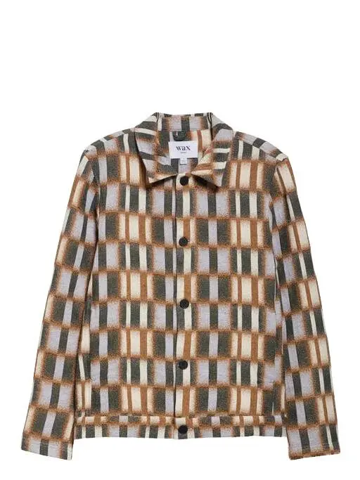 WAX LONDON Iggy Geo Print Jacket - Beige / Blue