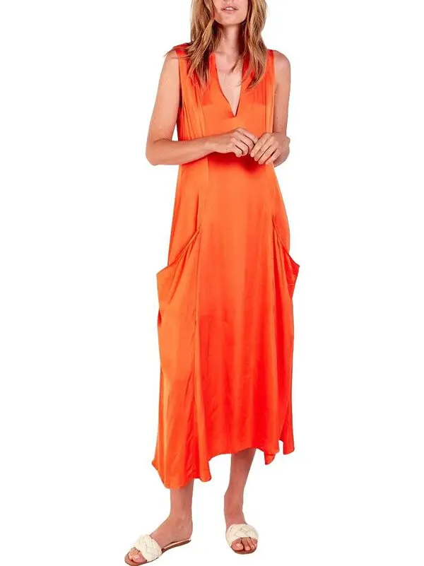 AS By DF Arlenis Ankle Length Dress - Tangerine