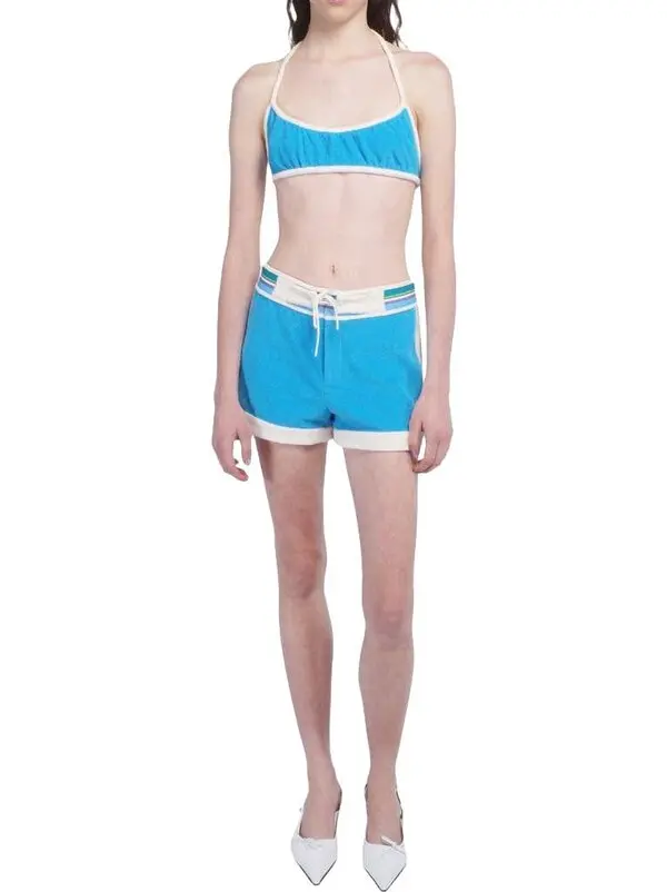 Anna Sui Cabana Terry Shorts - Ocean Blue