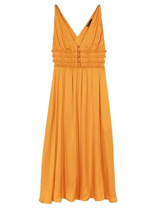 Maje Satin-look Maxi Dress - Orange