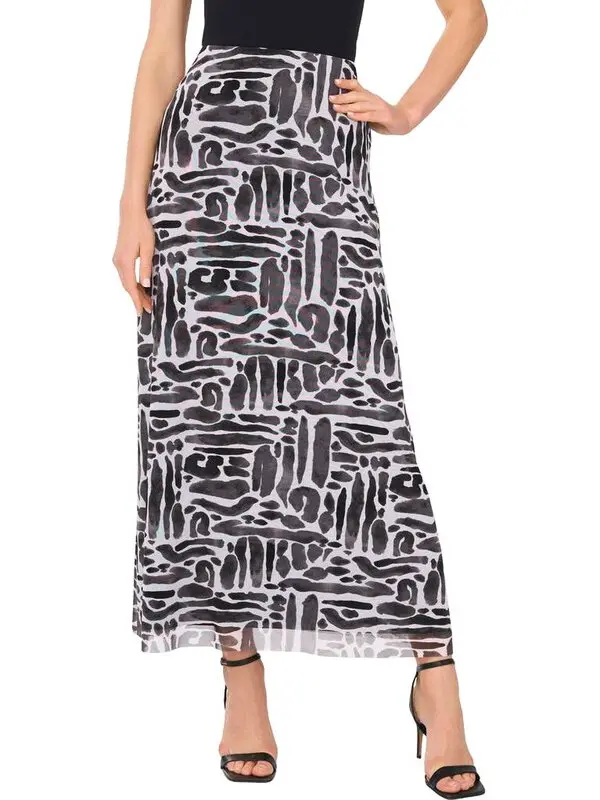 Vince Camuto Printed Knit Skirt - Lucent White