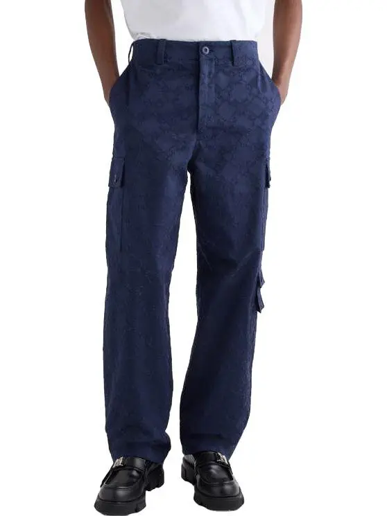 Givenchy Monogram Cotton Cargo Pants - Navy