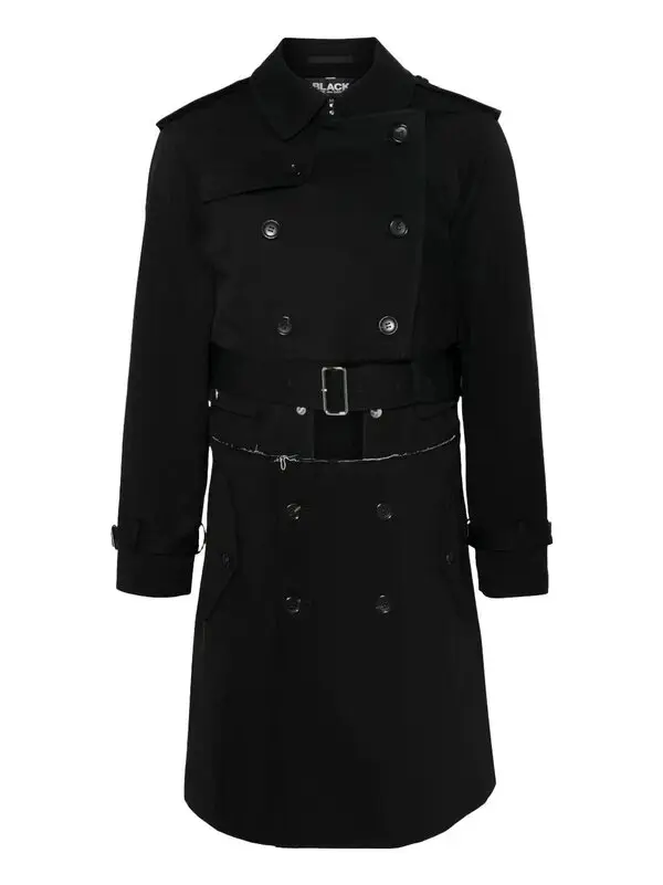 BLACK COMME DES GARÇONS Twill Trench Coat - Black