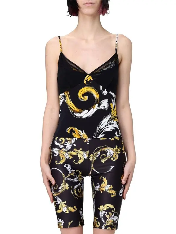 Versace Graphic Print Camisole Top - Black