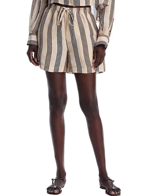 Rag & Bone Logan Beach Striped Shorts - Cream Stripe