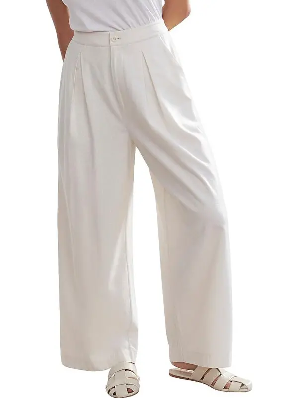 Jenni Kayne Silk Wide Leg Trousers - Ivory