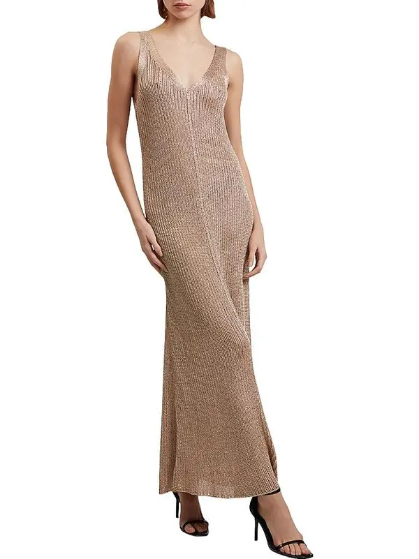 Ted Baker London Alarna Metallic Knit Maxi Dress - Gold