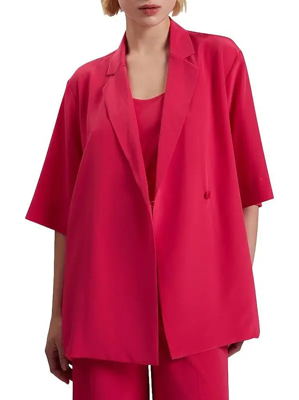 Ted Baker London Silk Short Sleeve Blazer - Fuchsia