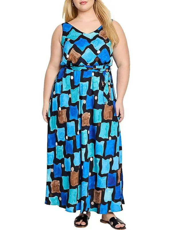 NIC+ZOE Sea Glass Bianca Maxi Dress - Blue Multi