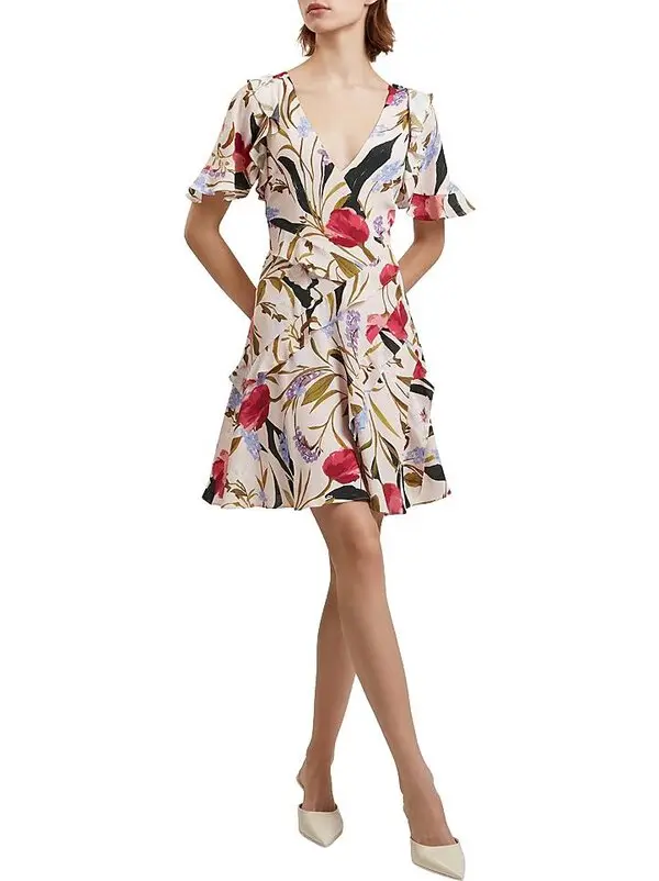 Ted Baker London Issiia Frilled Mini Dress - Pale Pink