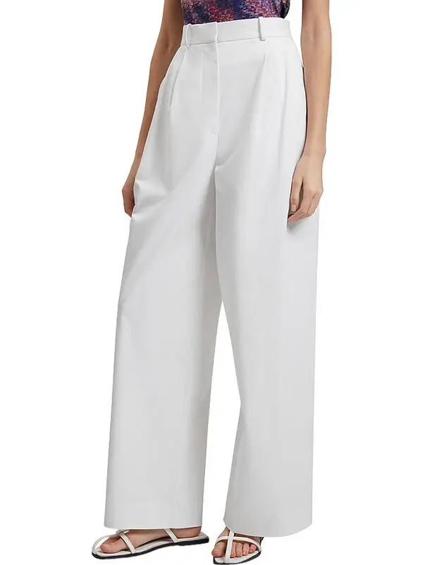 Ted Baker London Pleated Wide-leg Trousers - White