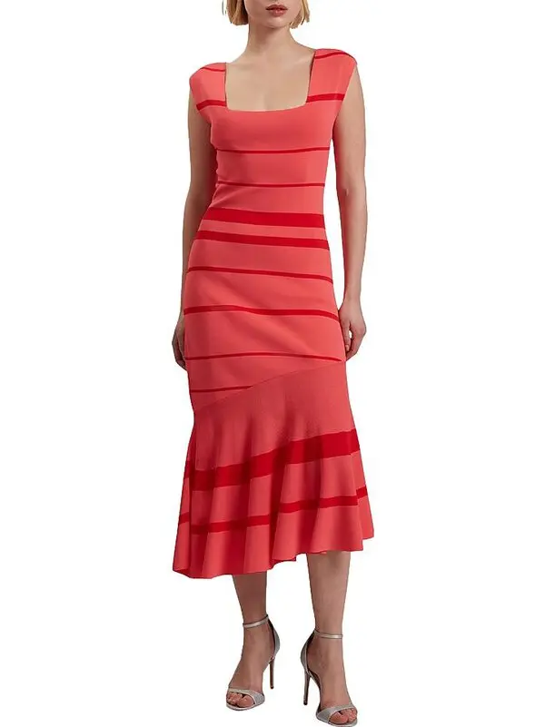 Ted Baker London Tilleea Square Neck Dress - Coral
