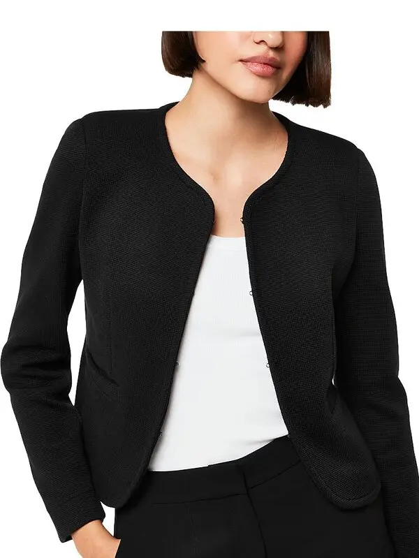 Whistles Collarless Jersey Jacket - Black