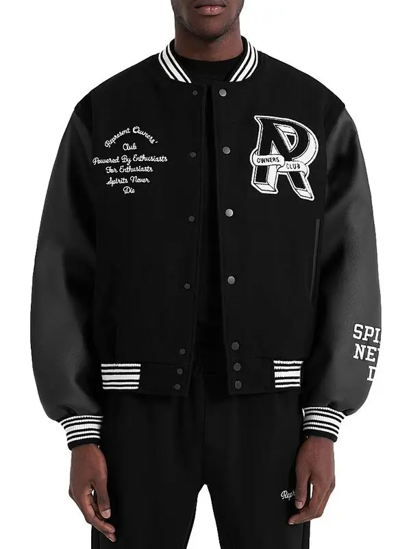 REPRESENT Owners Club Varsity Jacket - Black