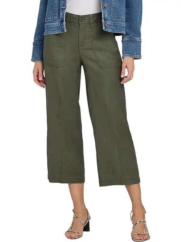 NYDJ Wide Leg Capri Cargo Pants - Desert Green
