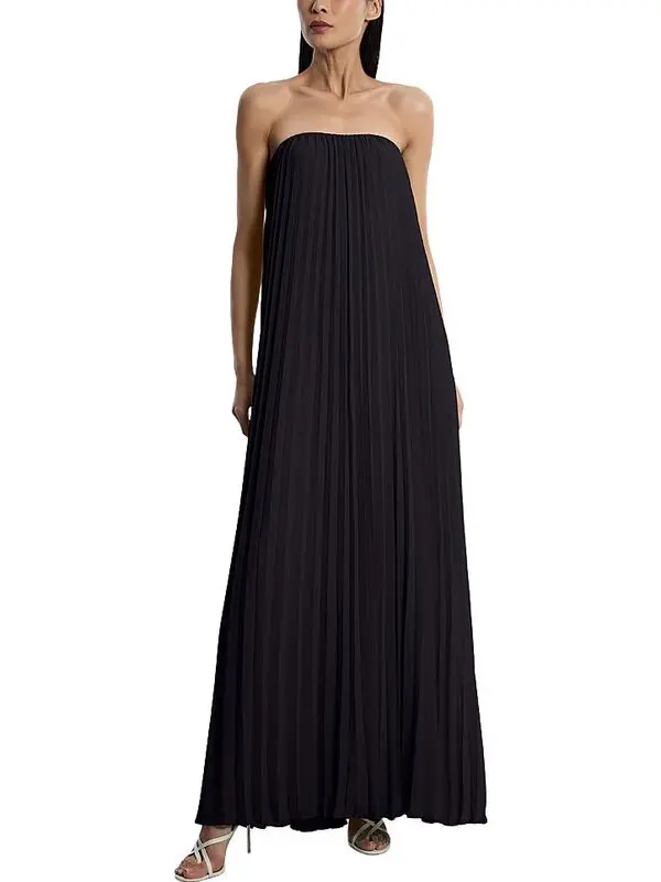 Bcbgmaxazria Pleated Gown - Black