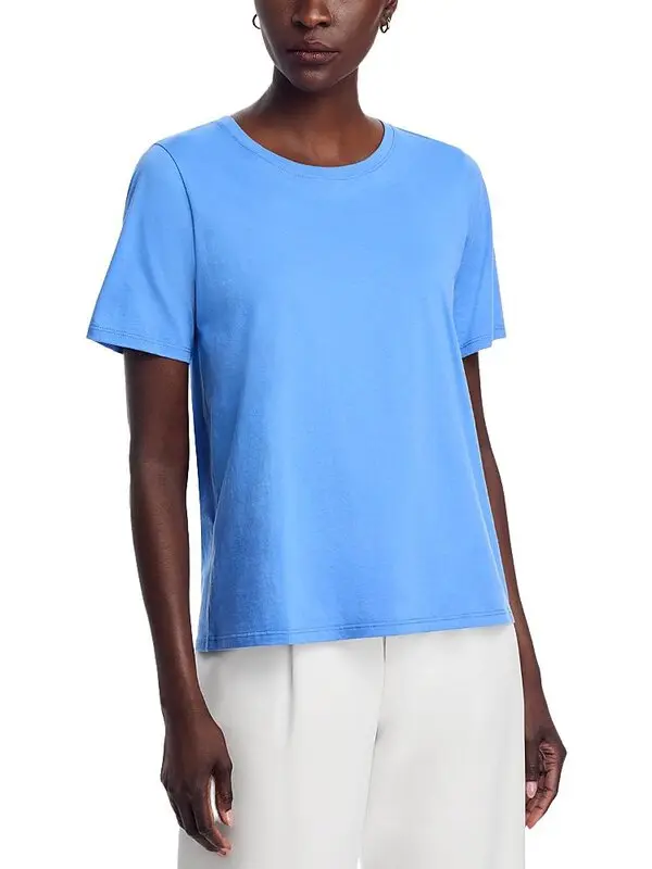 Eileen Fisher Elbow Sleeve Cropped Tee - Ultramarine