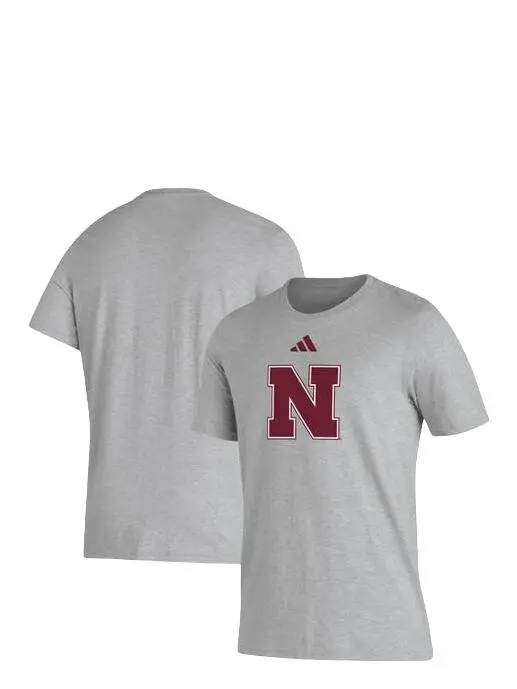 Adidas Nebraska Huskers Primary Locker Logo Pre-game Aeroready T-shirt - Gray