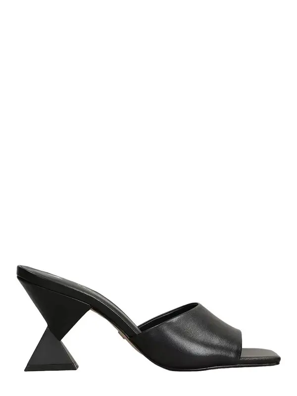 ANDREA CARRANO Leather Heeled Sandals - Black