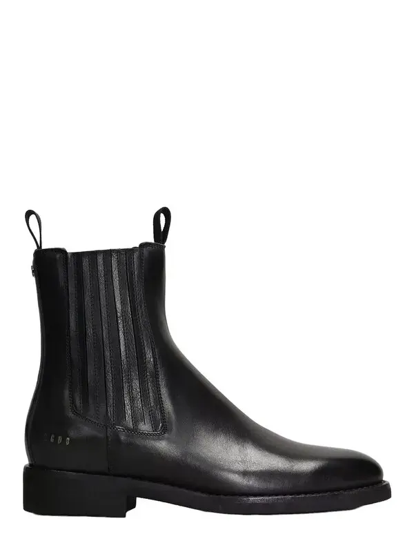 GOLDEN GOOSE Leather Chelsea Combat Boots - Black