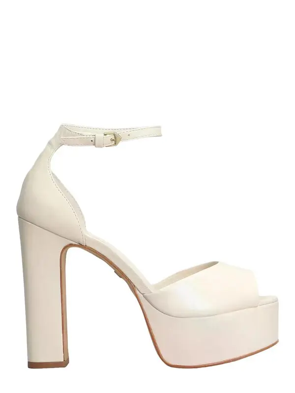 ANDREA CARRANO 130mm Leather Sandals - White