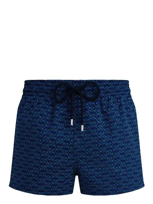 Vilebrequin Printed Short Swim Trunks - Blue