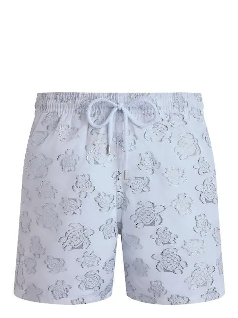 Vilebrequin Swim Trunks Ronde Des Tortues Jacquard - White