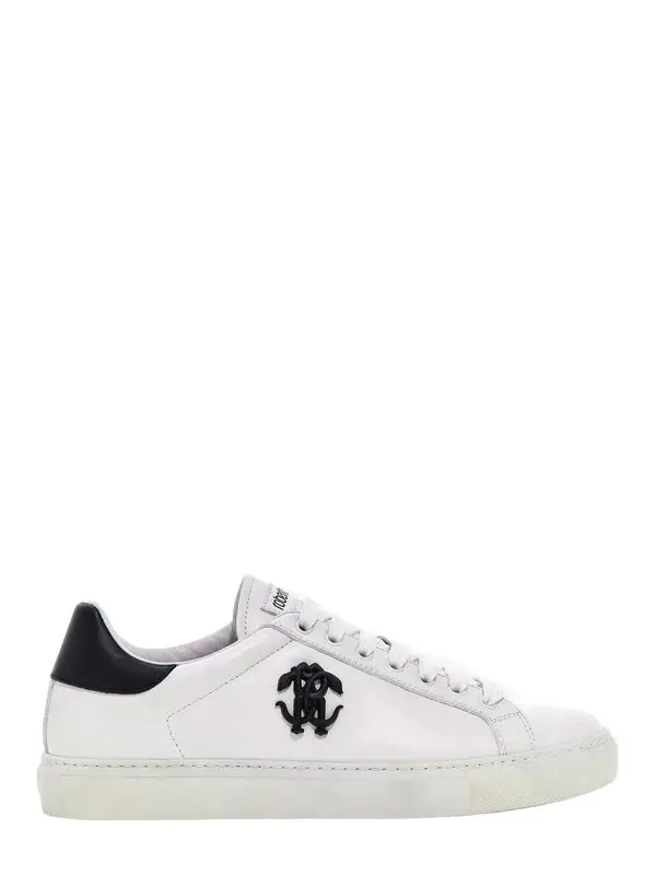 Roberto Cavalli Mirror Snake Sneakers - White