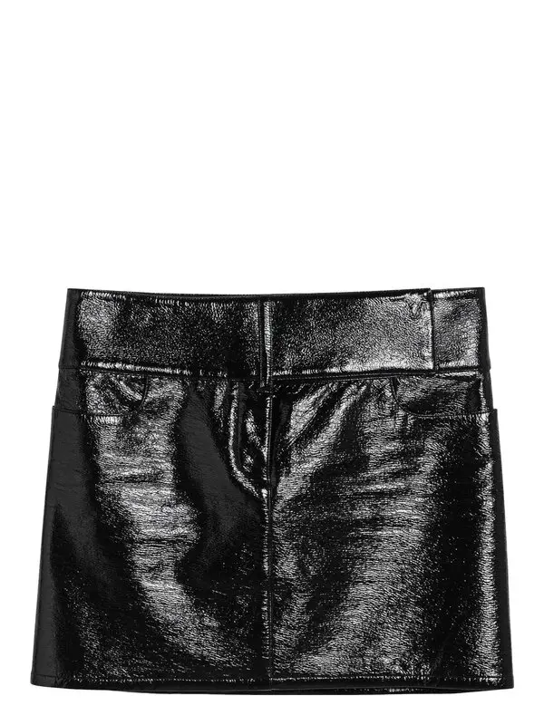 COURREGES Courrèges Belted Vinyl Mini Skirt - Black