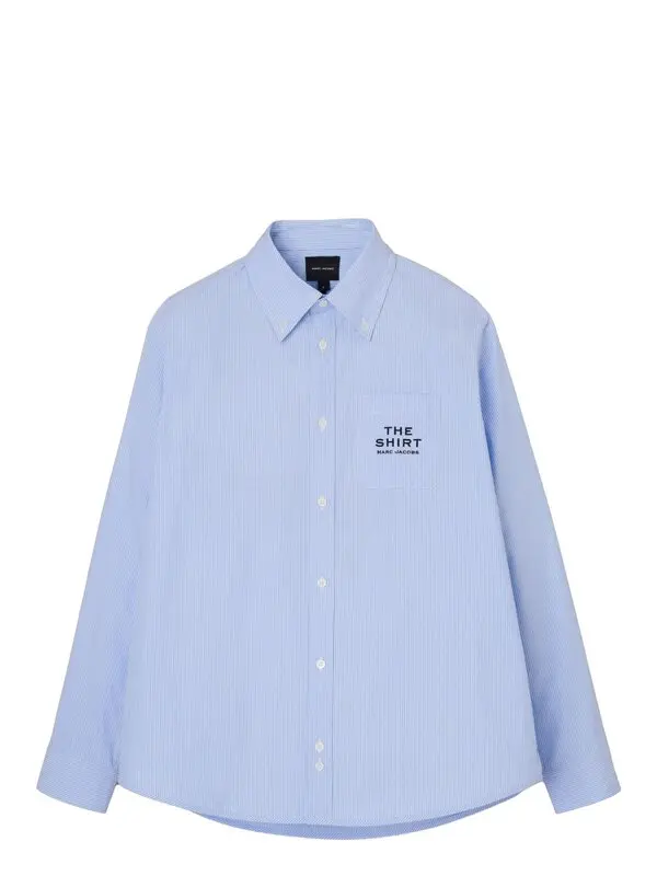 Marc Jacobs Striped Cotton Shirt - Clear Blue