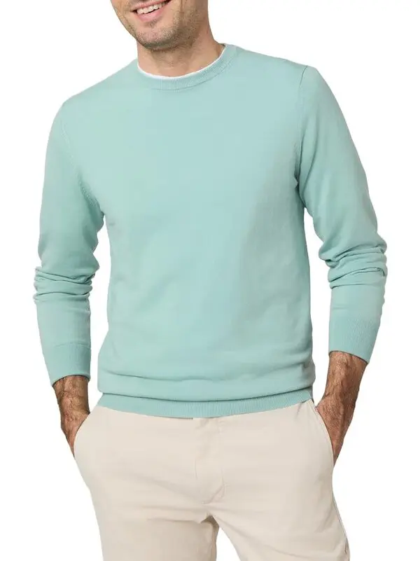 Sid Mashburn Fine Gauge Wool Crewneck Sweater - Celadon Escorial Wool
