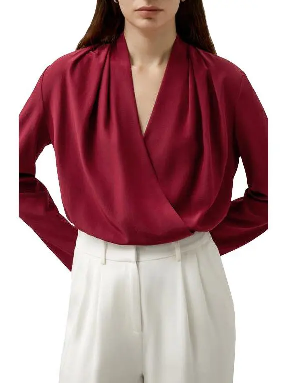 Lilysilk Silk Crêpe De Chine Long Sleeve Blouse - Cherry Red