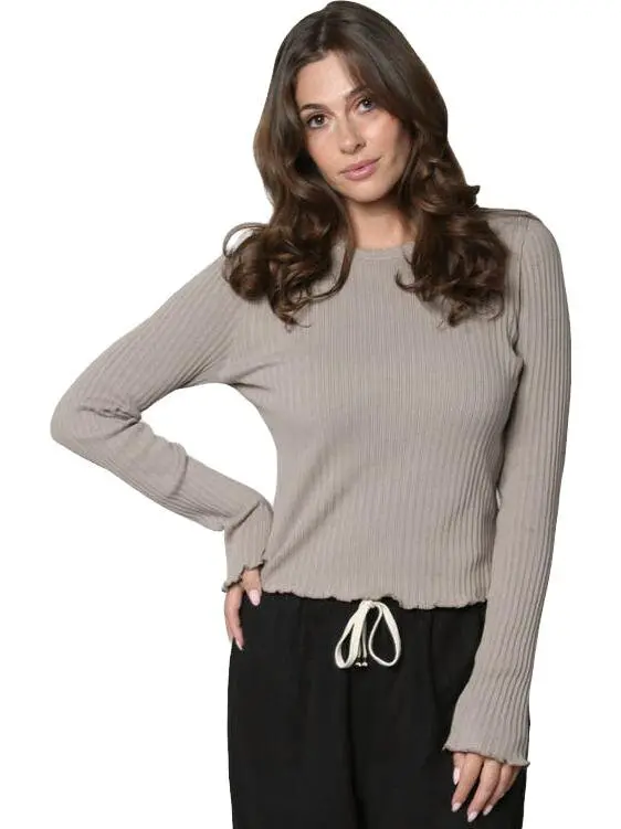 LEISURE LAB Cotton Rib Long Sleeve - Fog