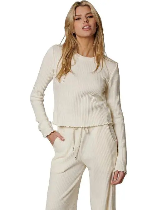 LEISURE LAB Cotton Rib Long Sleeve - Ivory