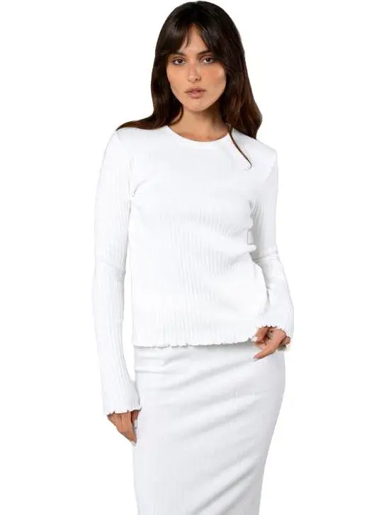 LEISURE LAB Cotton Rib Long Sleeve - Ivory