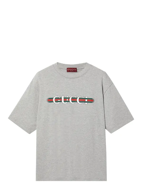 Gucci Web Logo T-shirt Melange - Grey