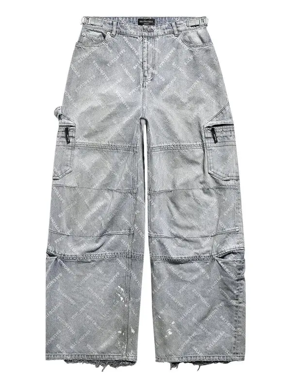 Balenciaga Blonde Ring' Denim Cargo Pants - Blue