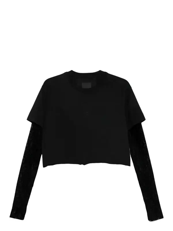 Givenchy Overlapped Cropped T-shirt - Black