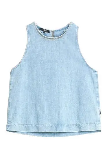 7 For All Mankind Indigo Linen Sleeveless Top - Natural