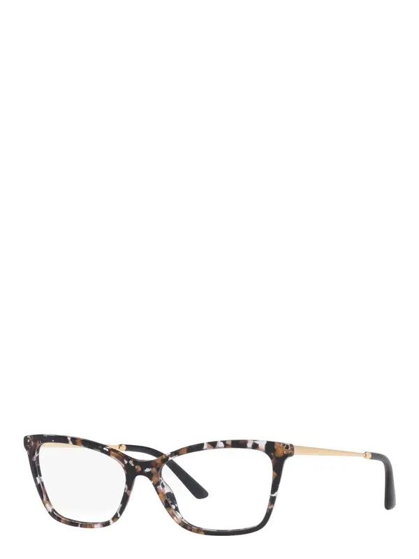 Dolce & Gabbana Rectangle Eyeglasses - Cube Black,gold Tone