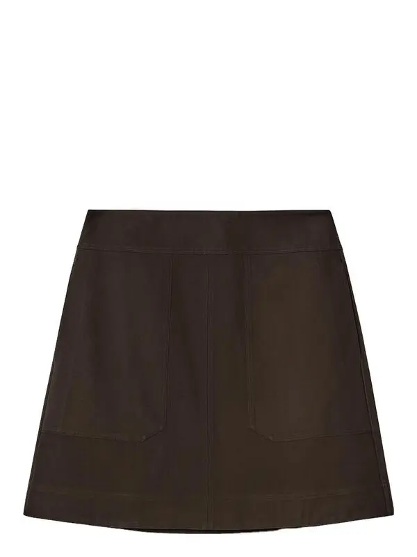 Cos Cotton Mini Skirt - Brown